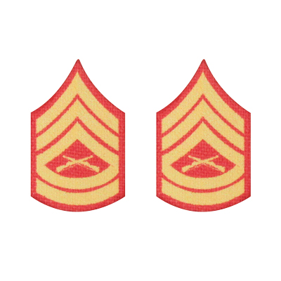 Dress USMC E7 Gunnery Sergeant Chevron (Red) - Machinegun