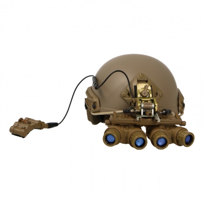 Fast Helmet with Ground Panoramic GPNVG-18 ANVIS NVG (Coyote) - Machinegun